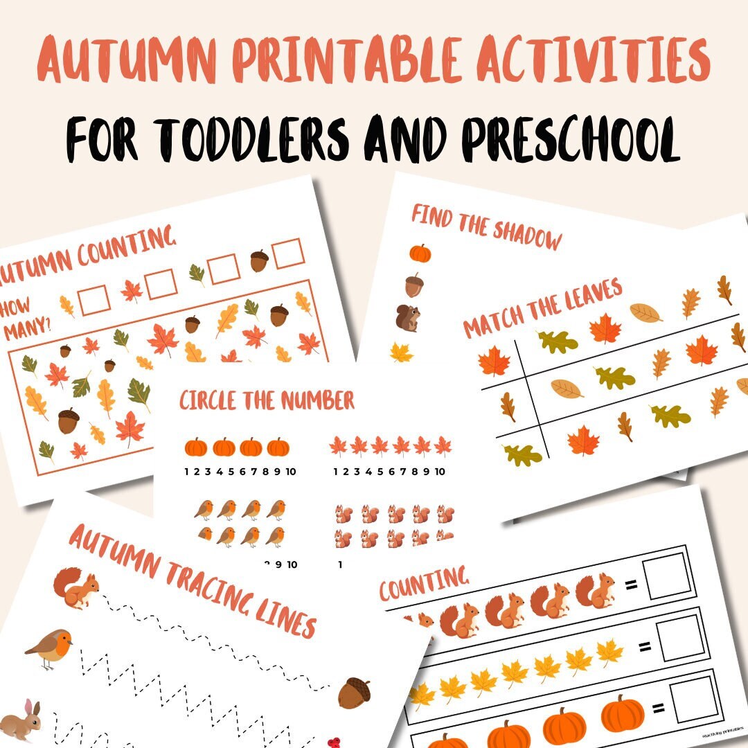 Autumn/fall Toddler Printable Activities Activity Book - Etsy