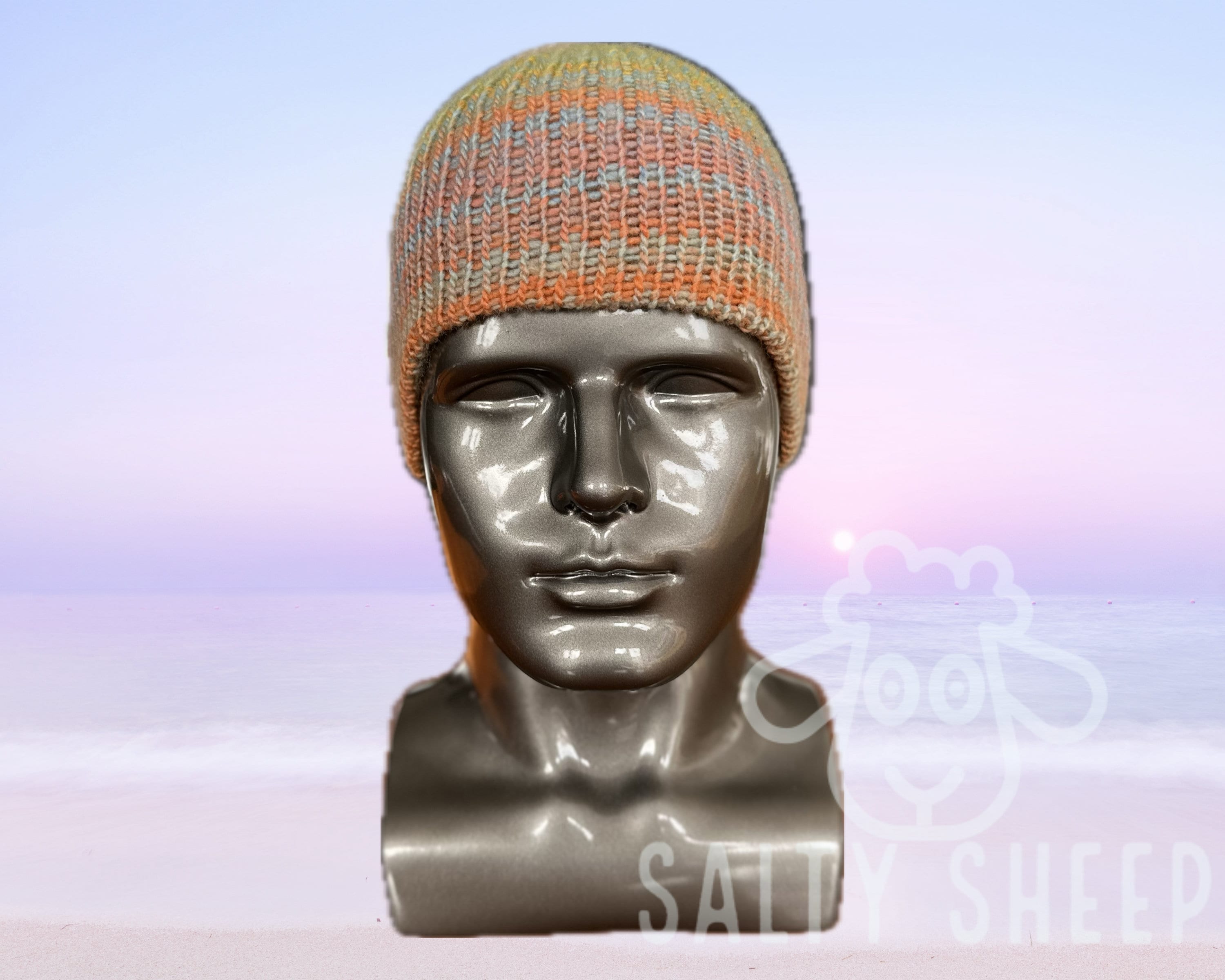 Woollen Sunrise Beanie Hat 'sherbet' Irish Made - Etsy