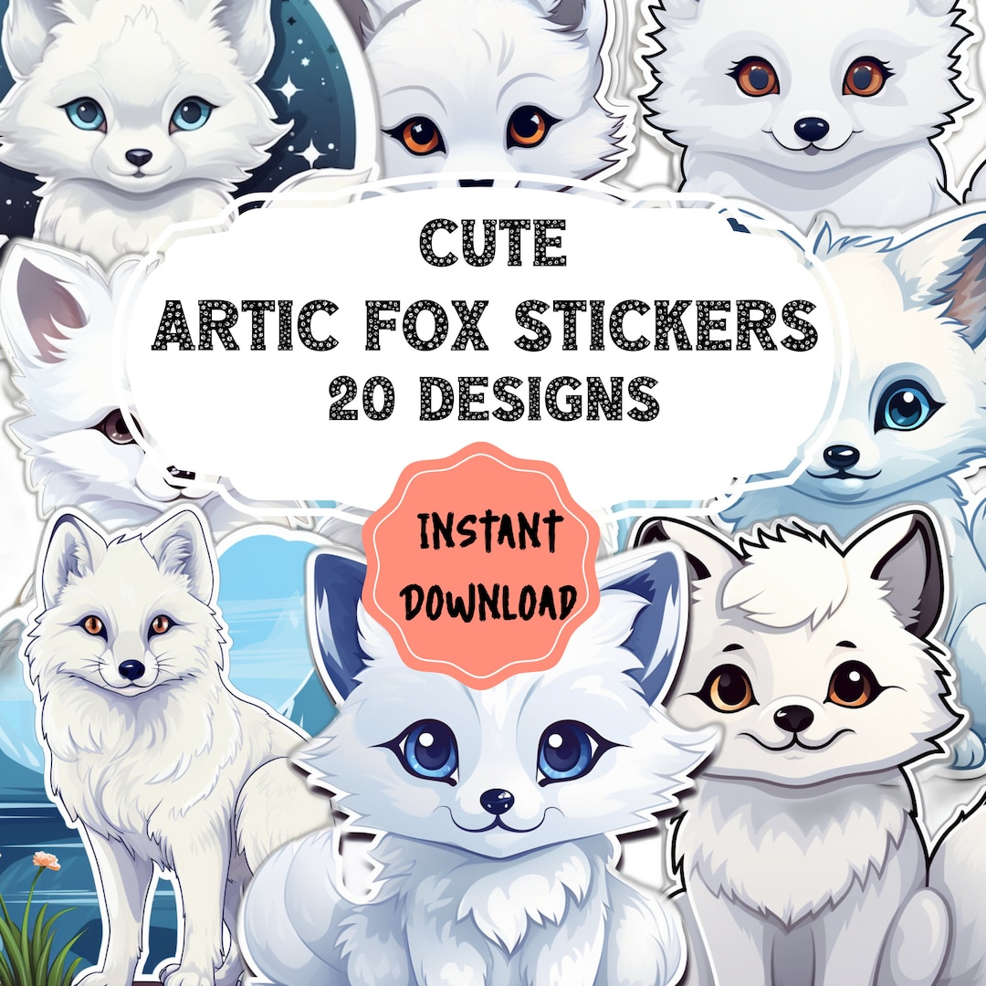 20 Cute Artic Fox Sticker High Quality Images Printable Stickers high ...