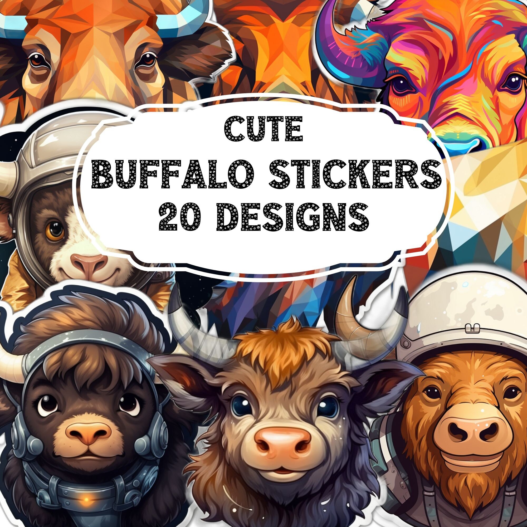 20 Cute Buffalo Stickers High Quality Images Printable - Etsy