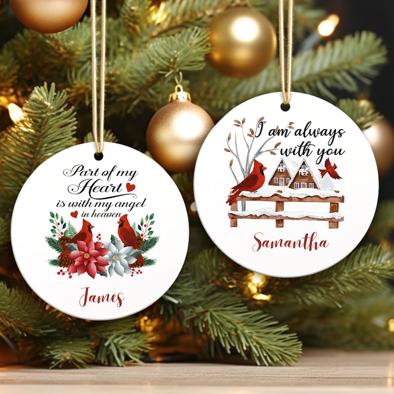 Cardinal Memorial Ornament, Personalized, Cardinal Christmas Ornament ...