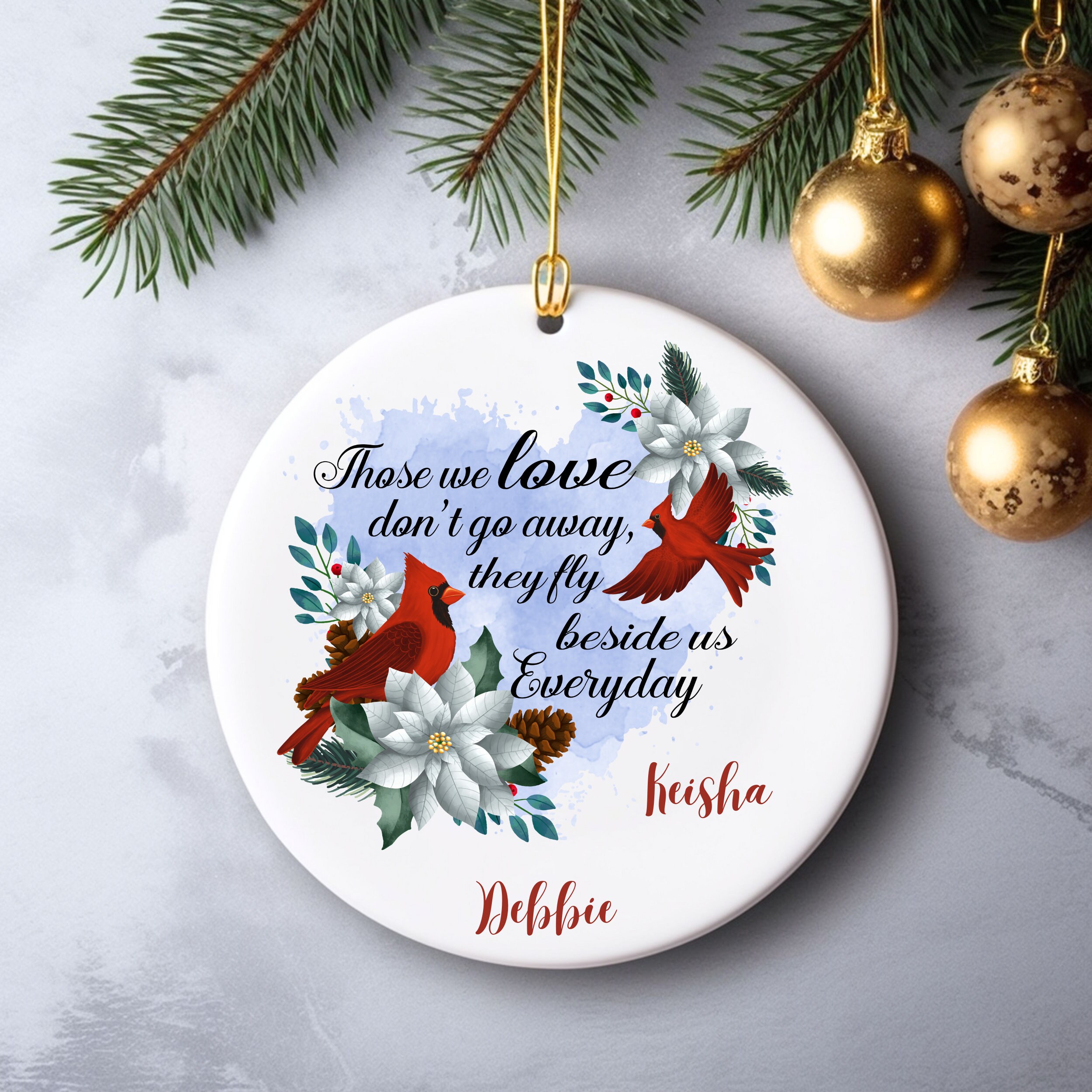 Cardinal Memorial Ornament, Personalized, Cardinal Christmas Ornament ...