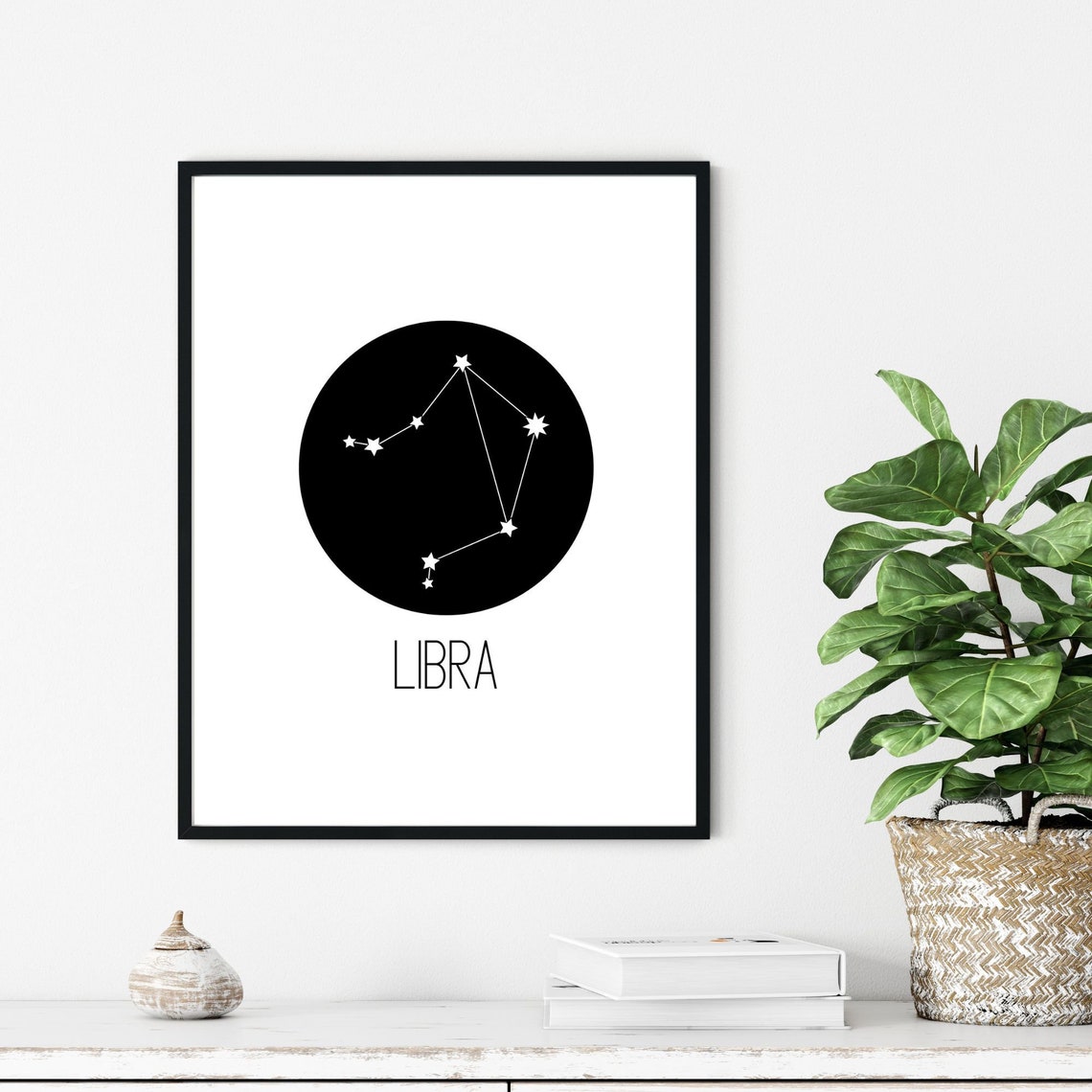 Libra Zodiac Wall Art Set of 3, Libra Zodiac Print, Minimalist Wall Art ...