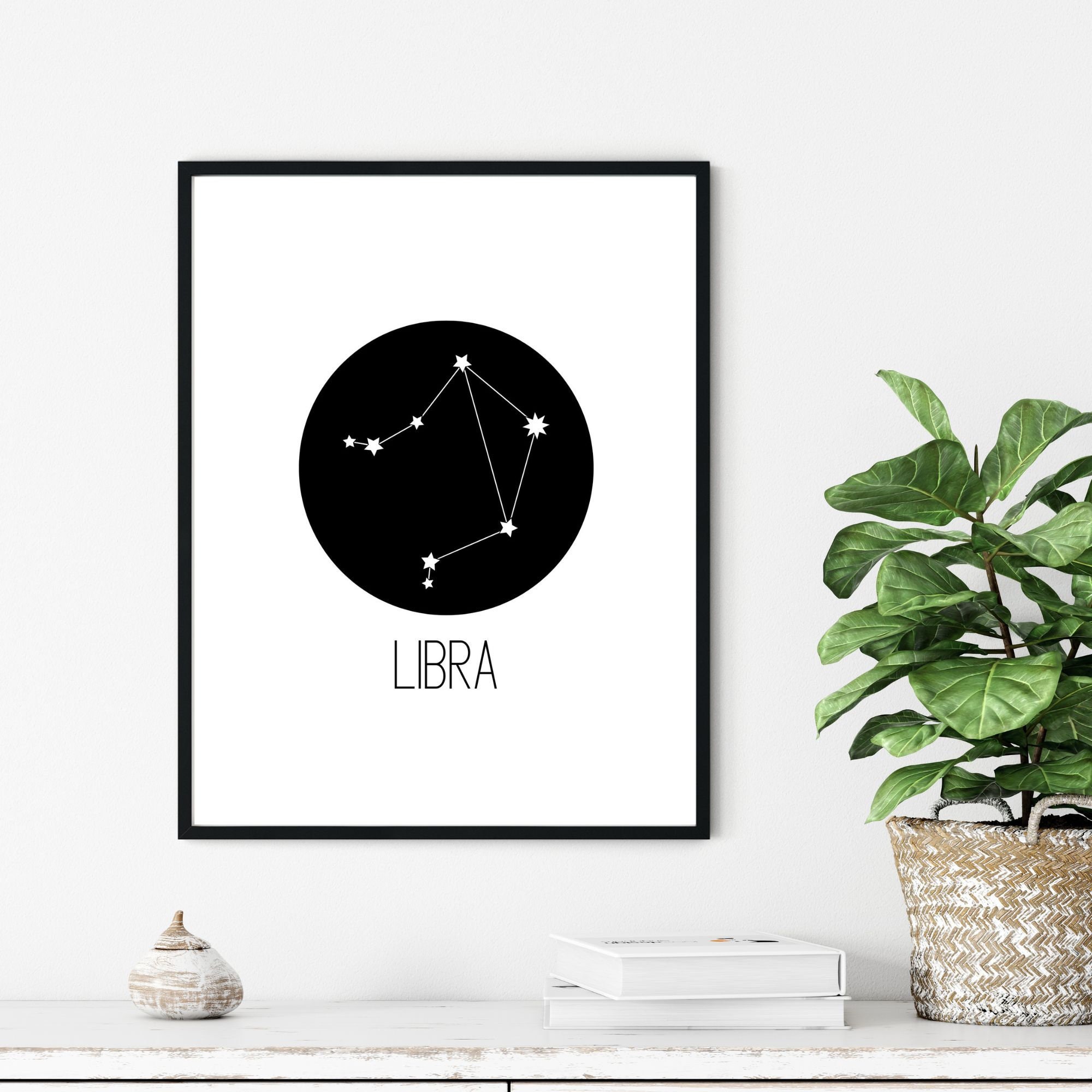 Libra Zodiac Wall Art Set of 3 Libra Zodiac Print Minimalist - Etsy
