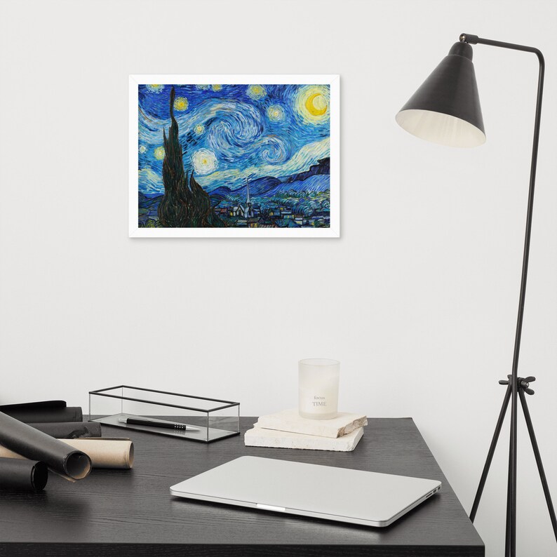 Van Goghs Starry Night (ca. 1889) Framed Print - Etsy