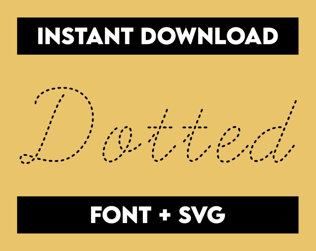 Dotted Cursive Font Dot to Dot Font School Font Writing - Etsy