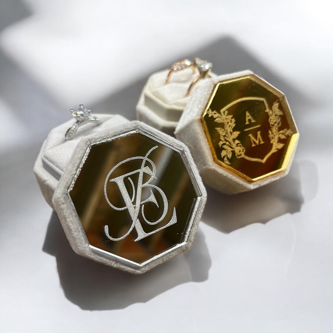 Ring Box, 2 Slot Velvet Ring Box, 3 Slot Ring Box, Customized Ring Box ...