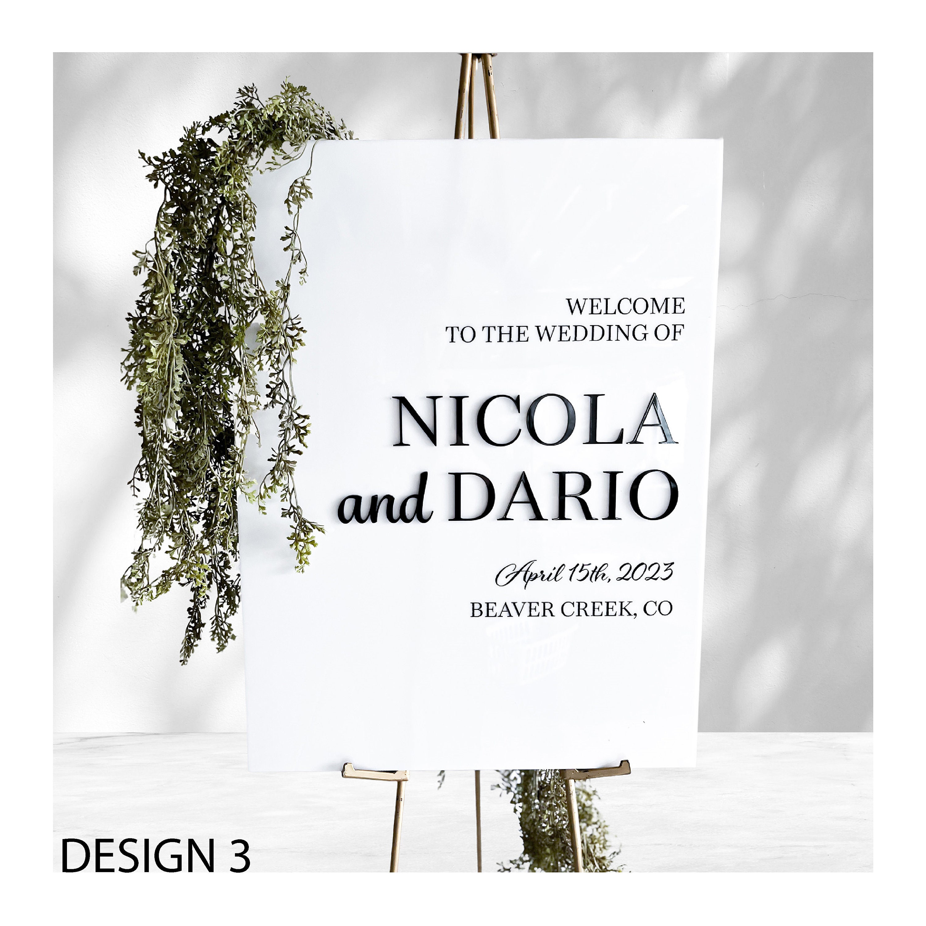 Wedding Welcome Sign, Acrylic Welcome Sign, Acrylic Sign, 3D Welcome ...
