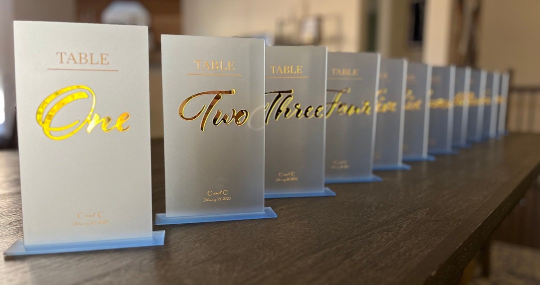 Table Numbers, Wedding Table Numbers, Acrylic Table Numbers, Custom ...