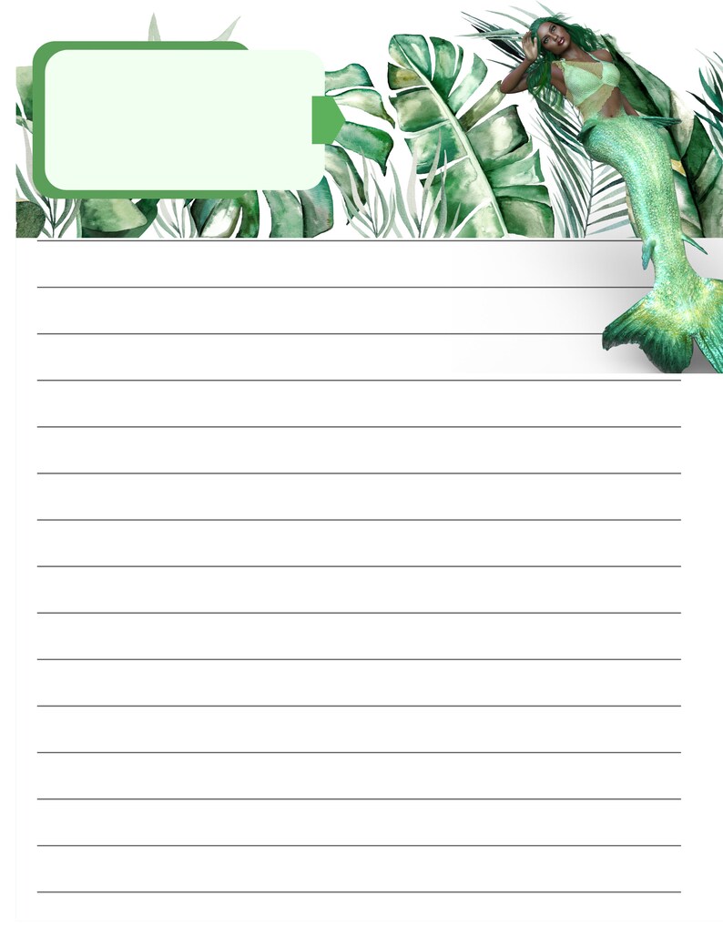 Mermaid Notes; 5 Page Design for Digital or Printable Use - Etsy