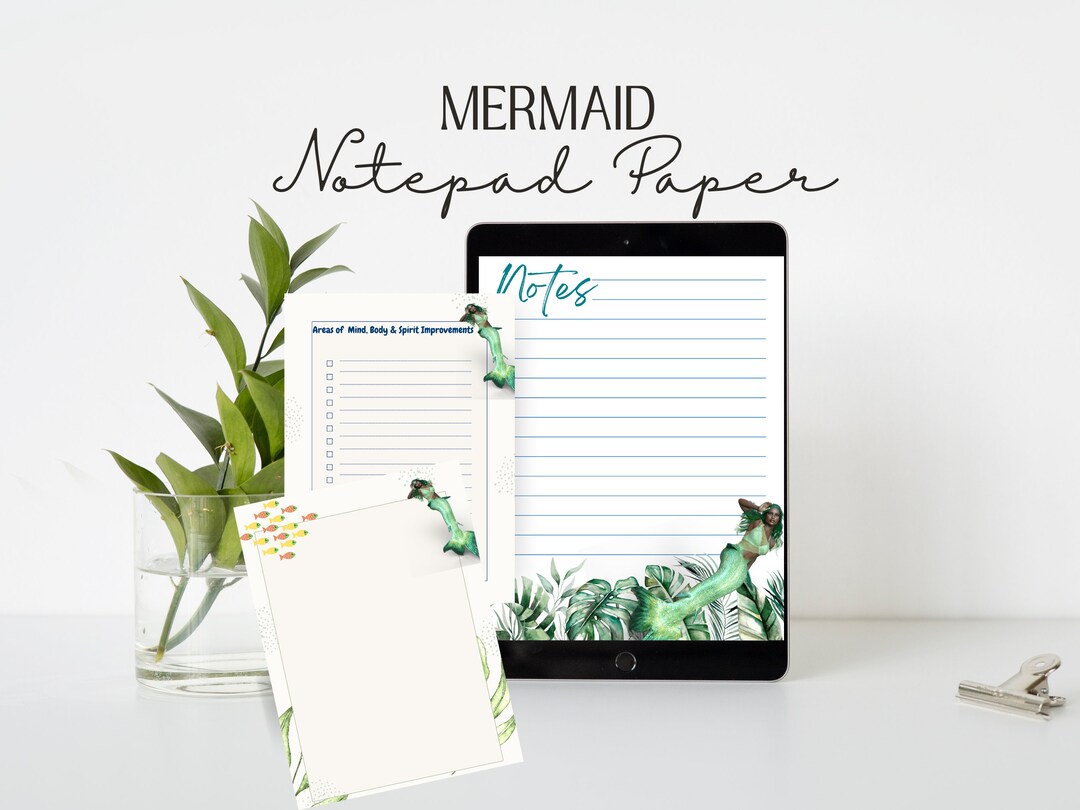 Mermaid Notes; 5 Page Design for Digital or Printable Use - Etsy