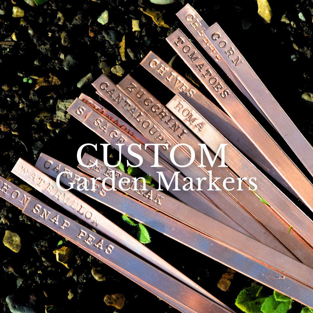 Custom Copper Garden Markers: Handcrafted Plant Labels Gardening Gift ...