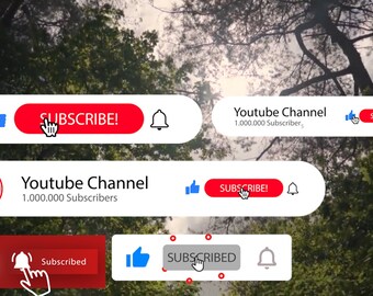 Custom Animated Youtube Subscribe Button Overlay for Intro - Etsy UK