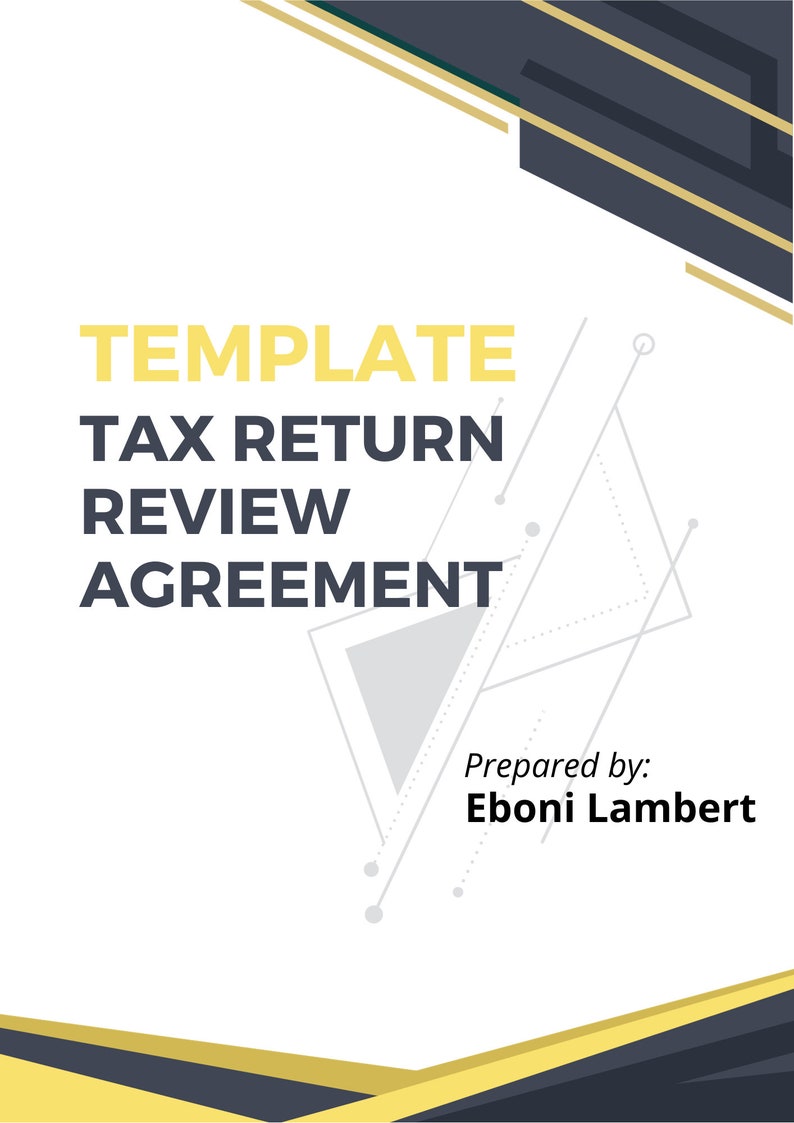 Tax Return Review Agreement Template - Etsy