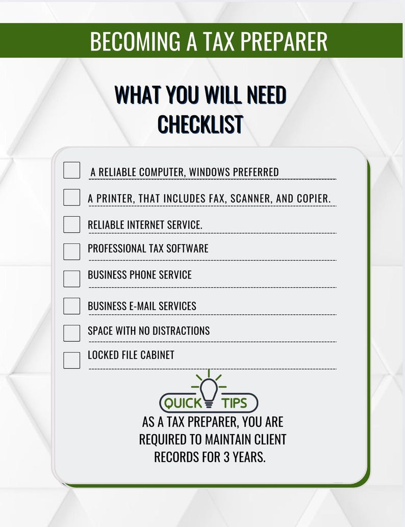 Editable How to Become a Tax Preparer Workbook - Etsy