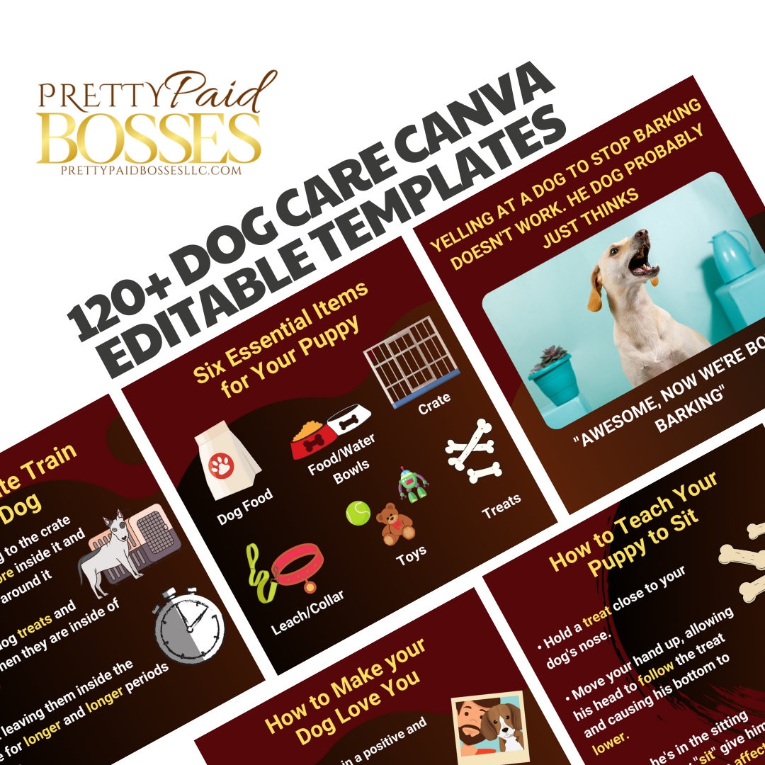 120+ Dog Care Canva Editable Templates - Etsy