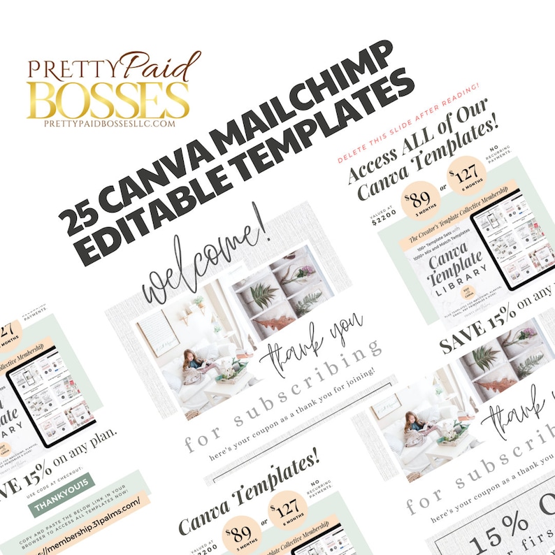 25 Canva Mailchimp Editable Templates - Etsy