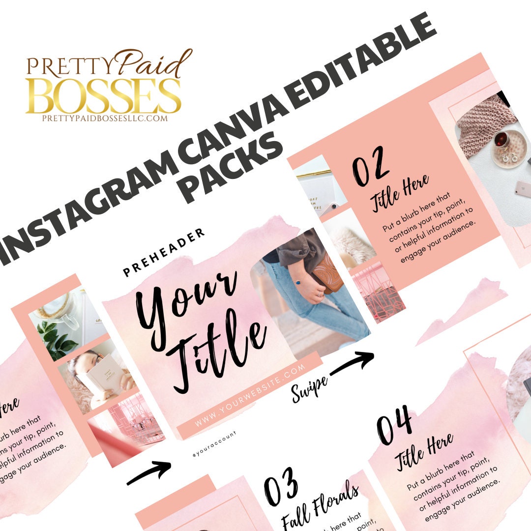 Instagram Canva Editable Packs - Etsy