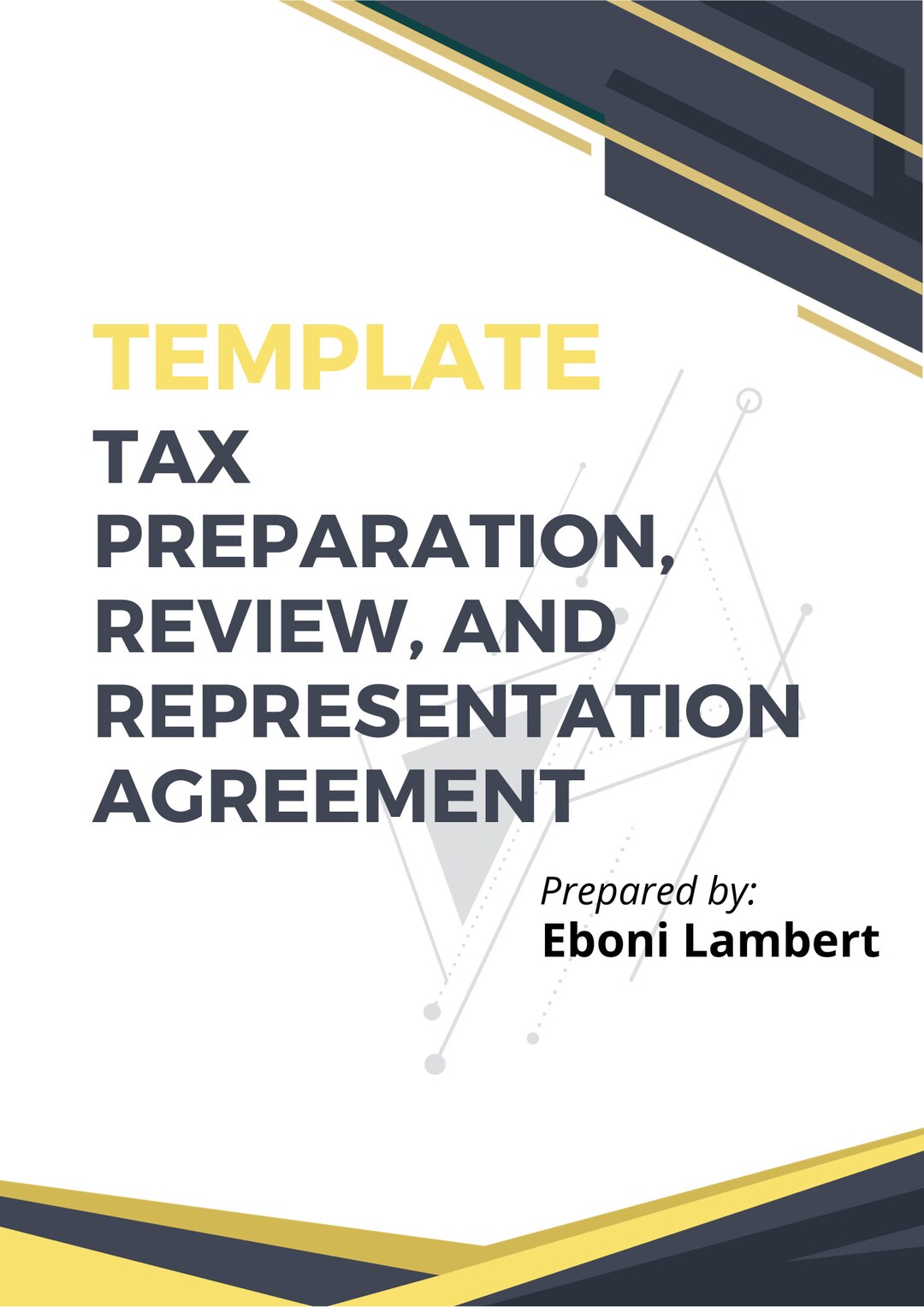 Tax Preparation, Review, and Representation Agreement Template - Etsy