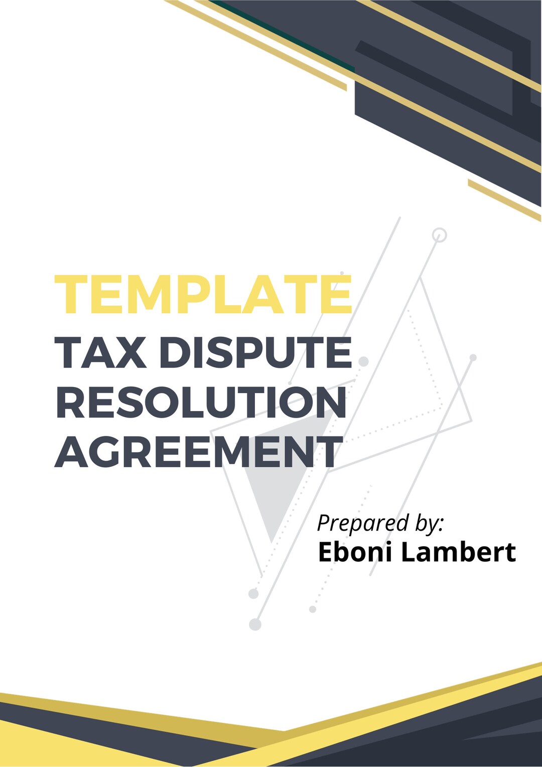 Tax Dispute Resolution Agreement Template - Etsy