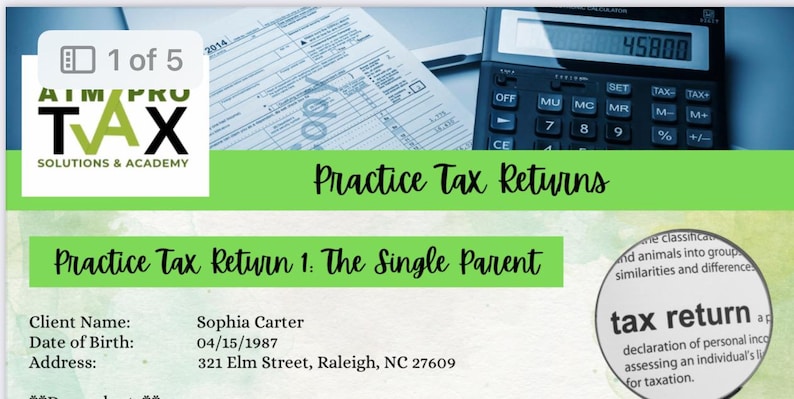 Practice Tax Return - Etsy