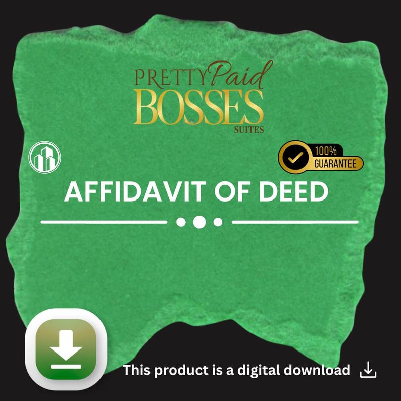 Affidavit of Deed Template | Real Estate Ownership (printable Pdf/word ...