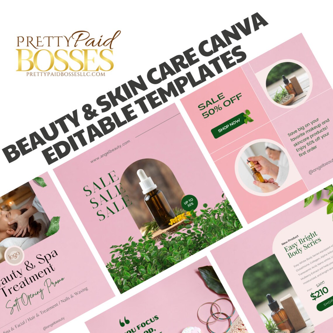 Beauty & Skin Care Canva Editable Templates - Etsy