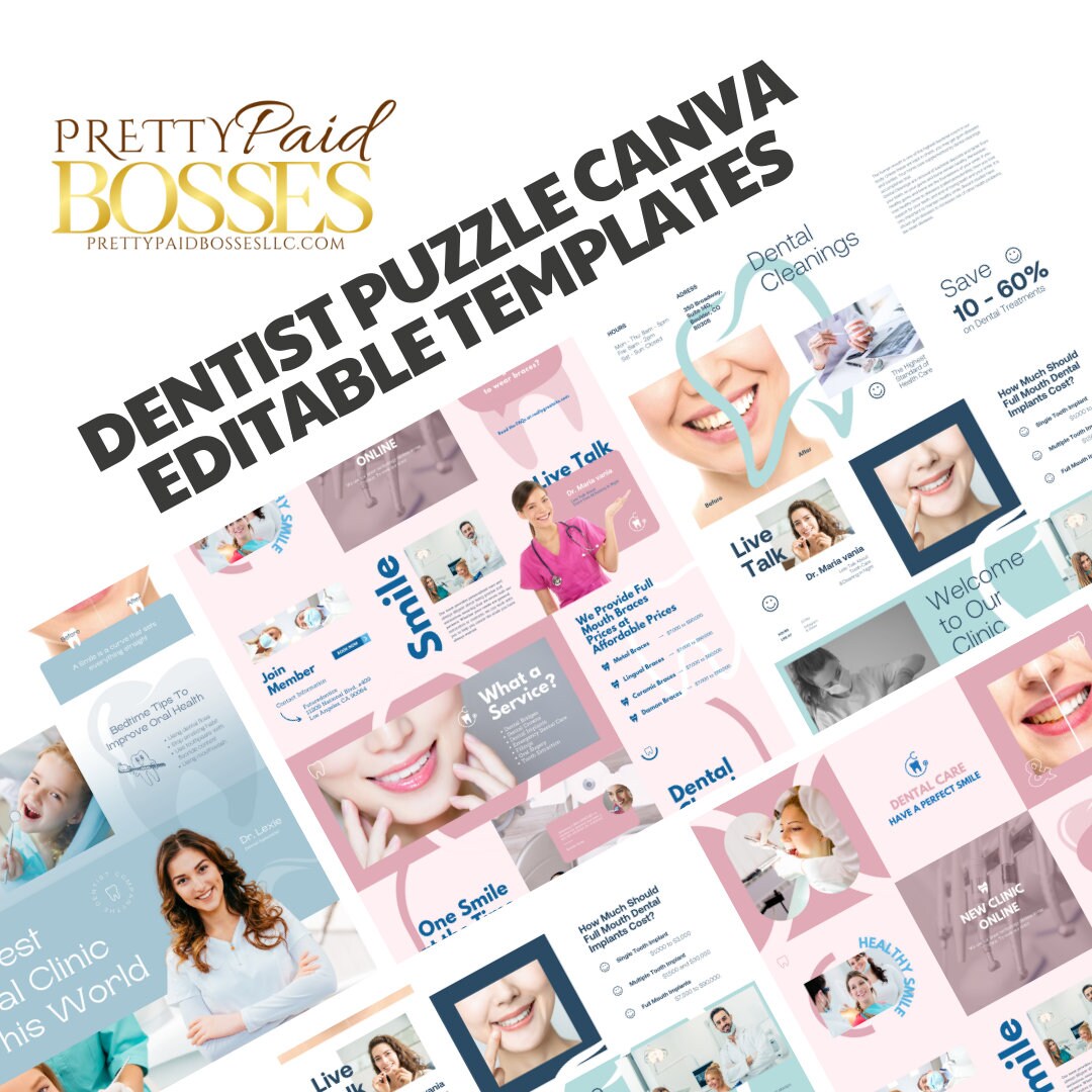 Dentist Puzzle Canva Editable Templates - Etsy