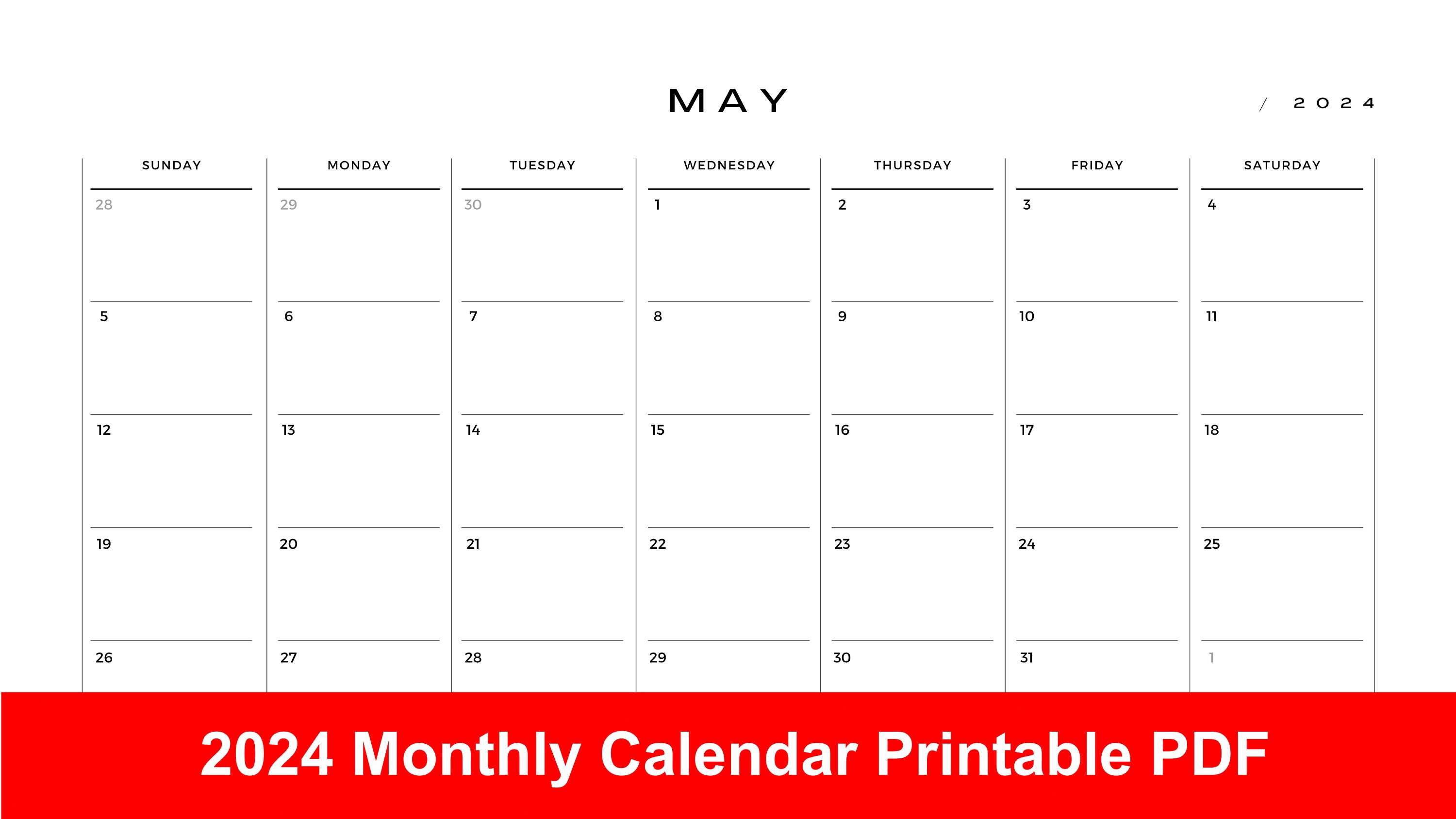 2024 Monatskalender Printable PDF I Alle 12 Monate inklusive Ich drucke ...