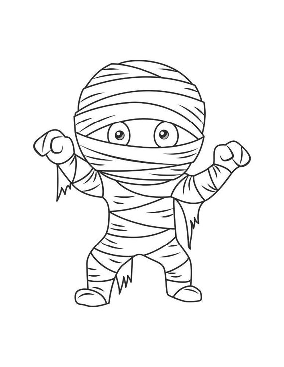 Cute Halloween Mummy Coloring Pages