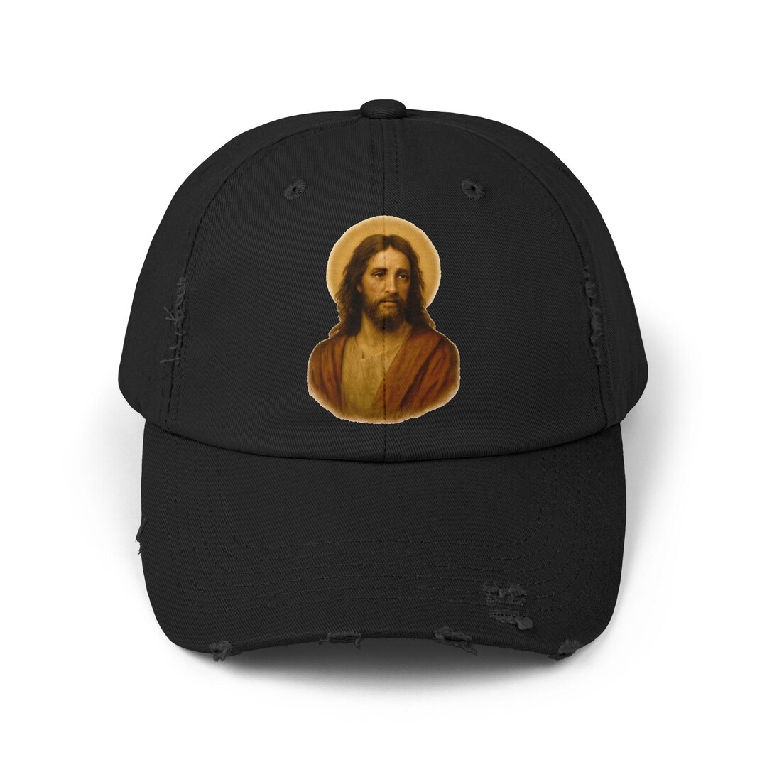 Vintage Jesus Christ Portrait Cap | Reverend Style Distressed Dad Hat I ...