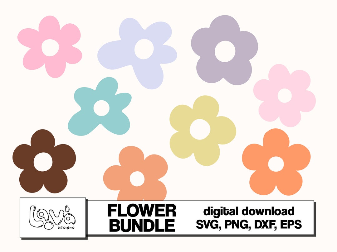 FUNKY FLOWER BUNDLE Digital Download Svg Eps Png Dxf - Etsy