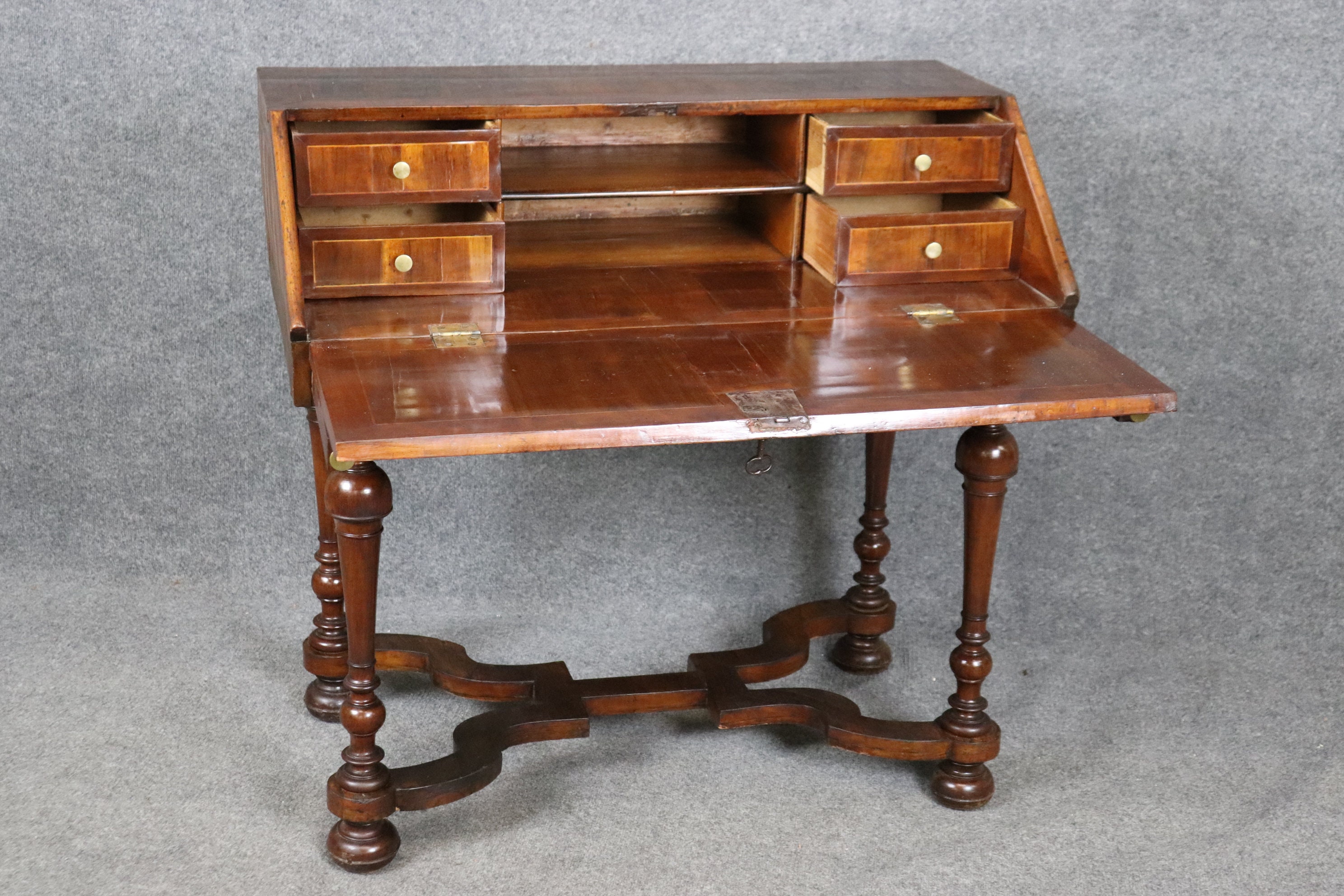 Antique 18th Century Louis XIV Style Inlaid Secretary Desk, Writing ...