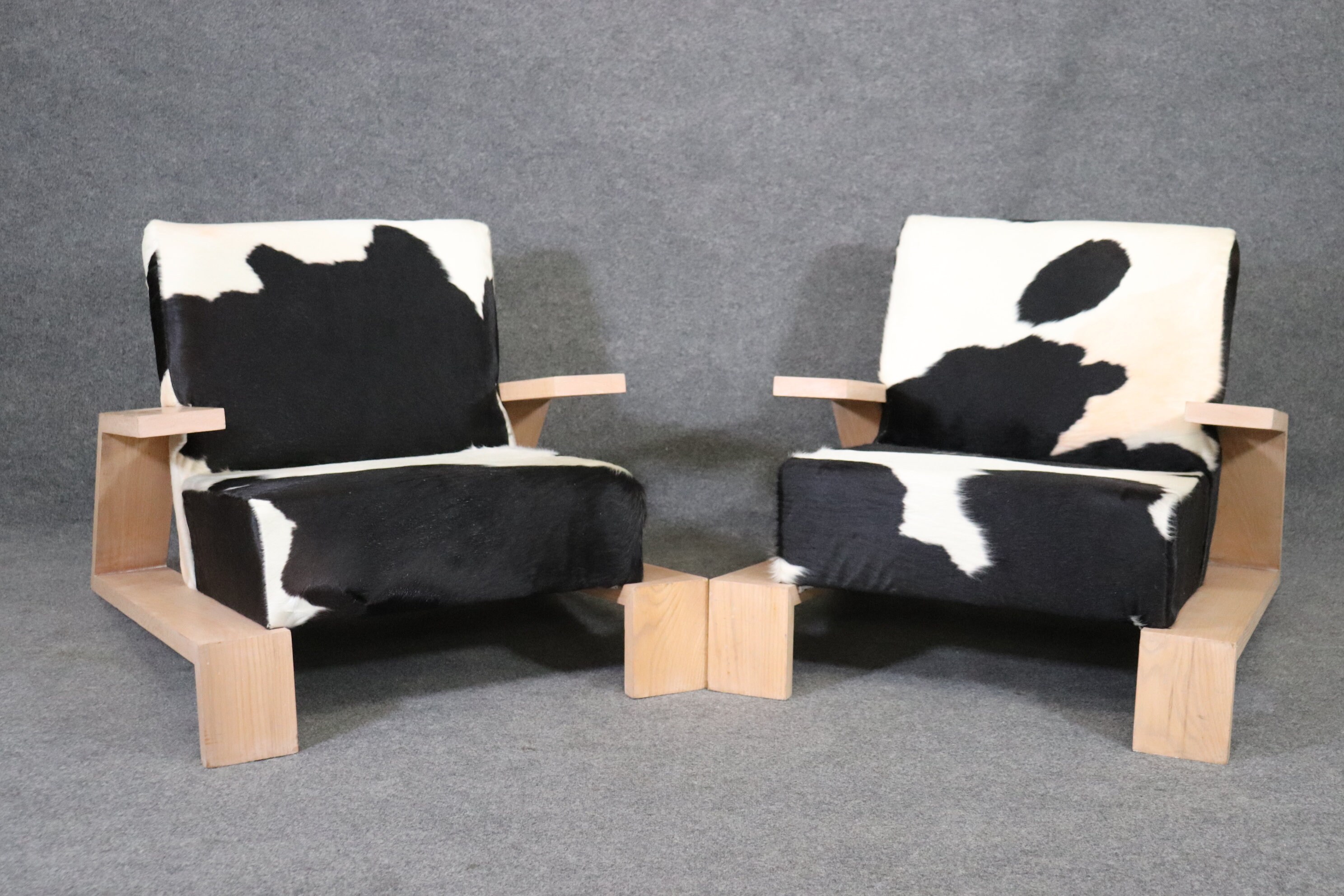 Mid Century Modern MCM Pair Cowhide Lounge Chairs Armchairs - Etsy