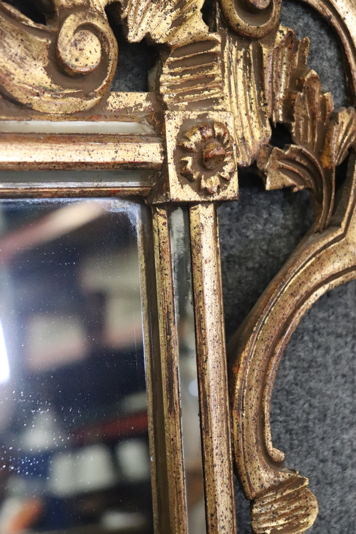 Vintage Italian Rococo Style Gold Gilt Hanging Wall Mirror, Vintage ...