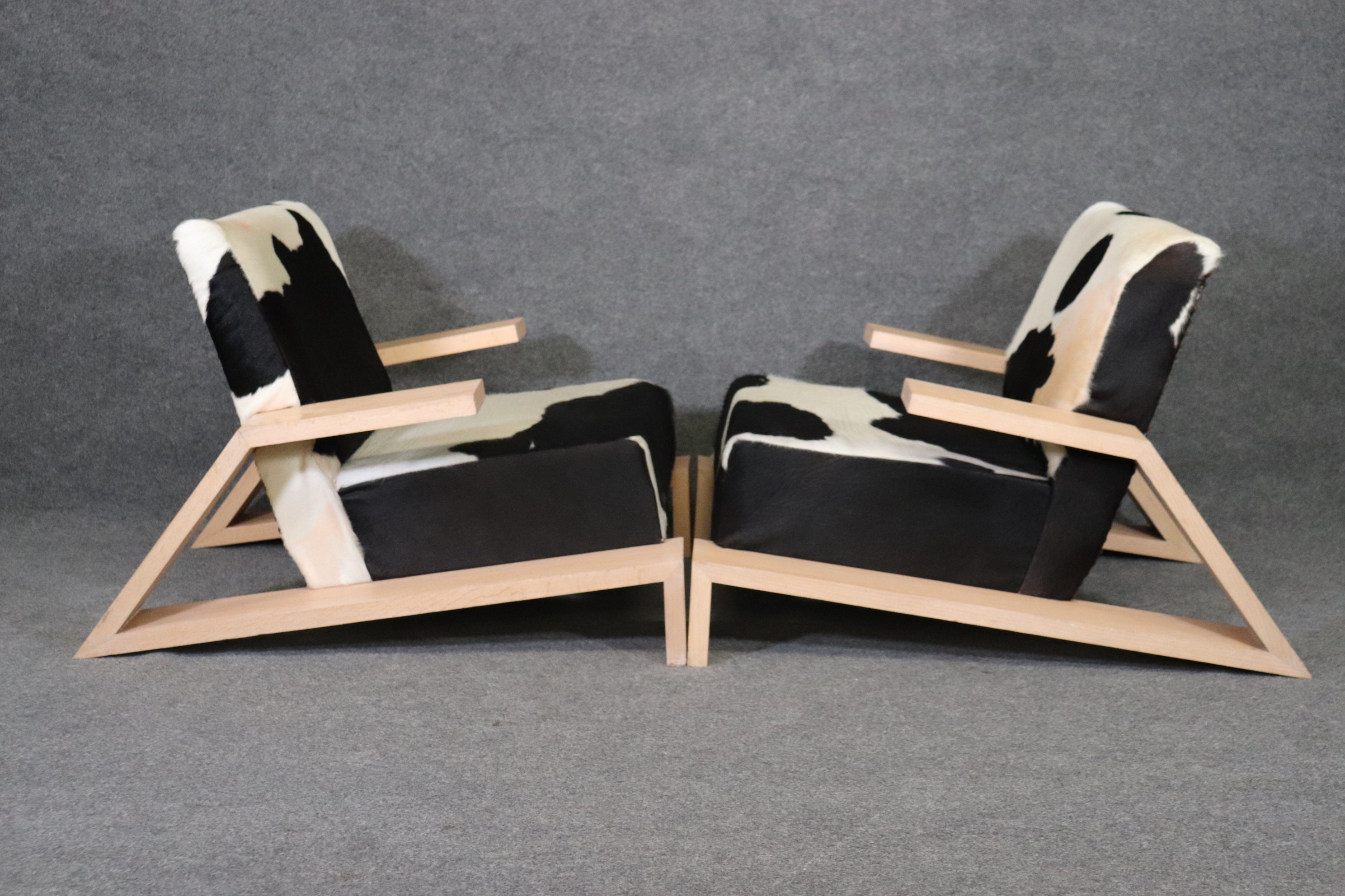 Mid Century Modern MCM Pair Cowhide Lounge Chairs Armchairs - Etsy