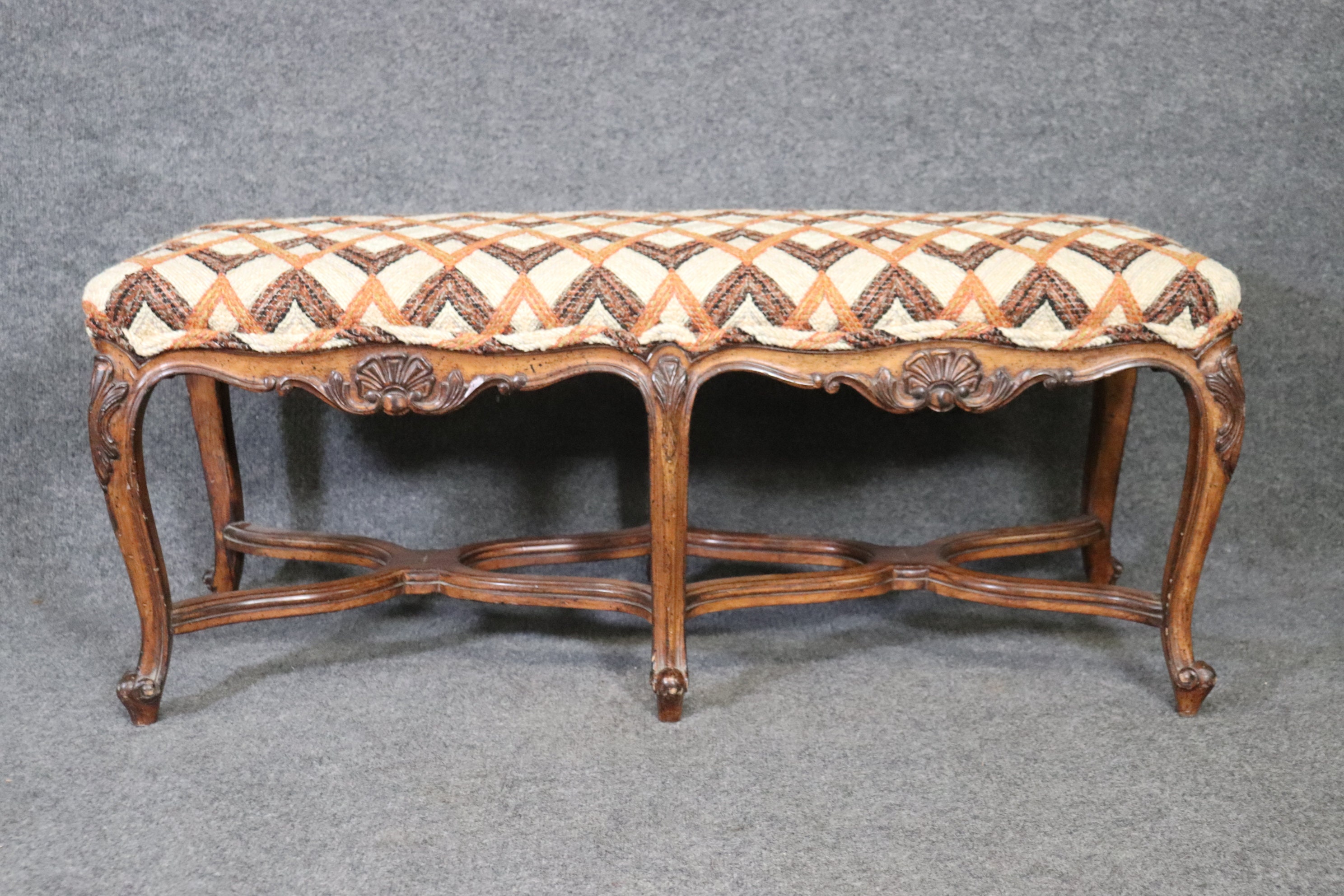 Antique Louis XV Country French Style Upholstered Bench - Etsy