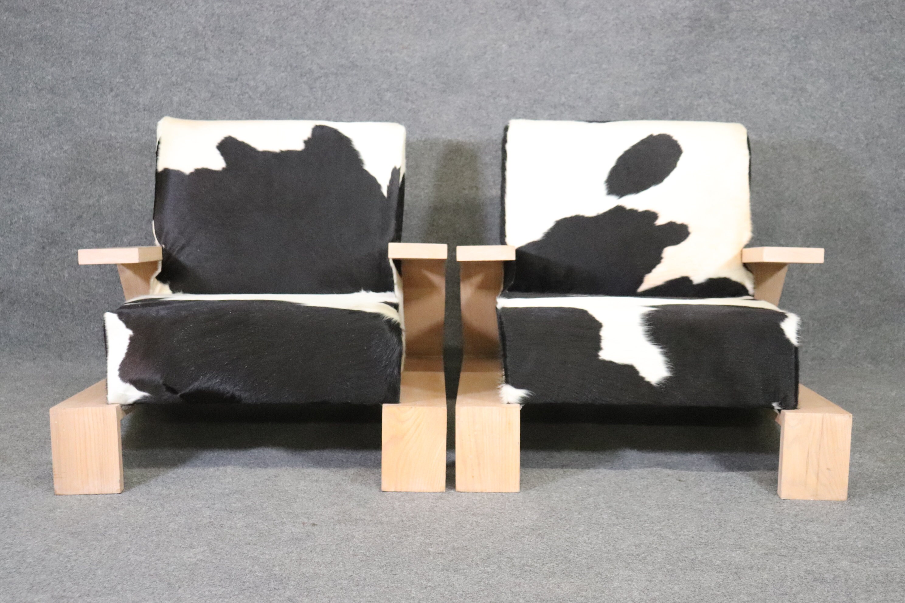 Mid Century Modern MCM Pair Cowhide Lounge Chairs Armchairs - Etsy