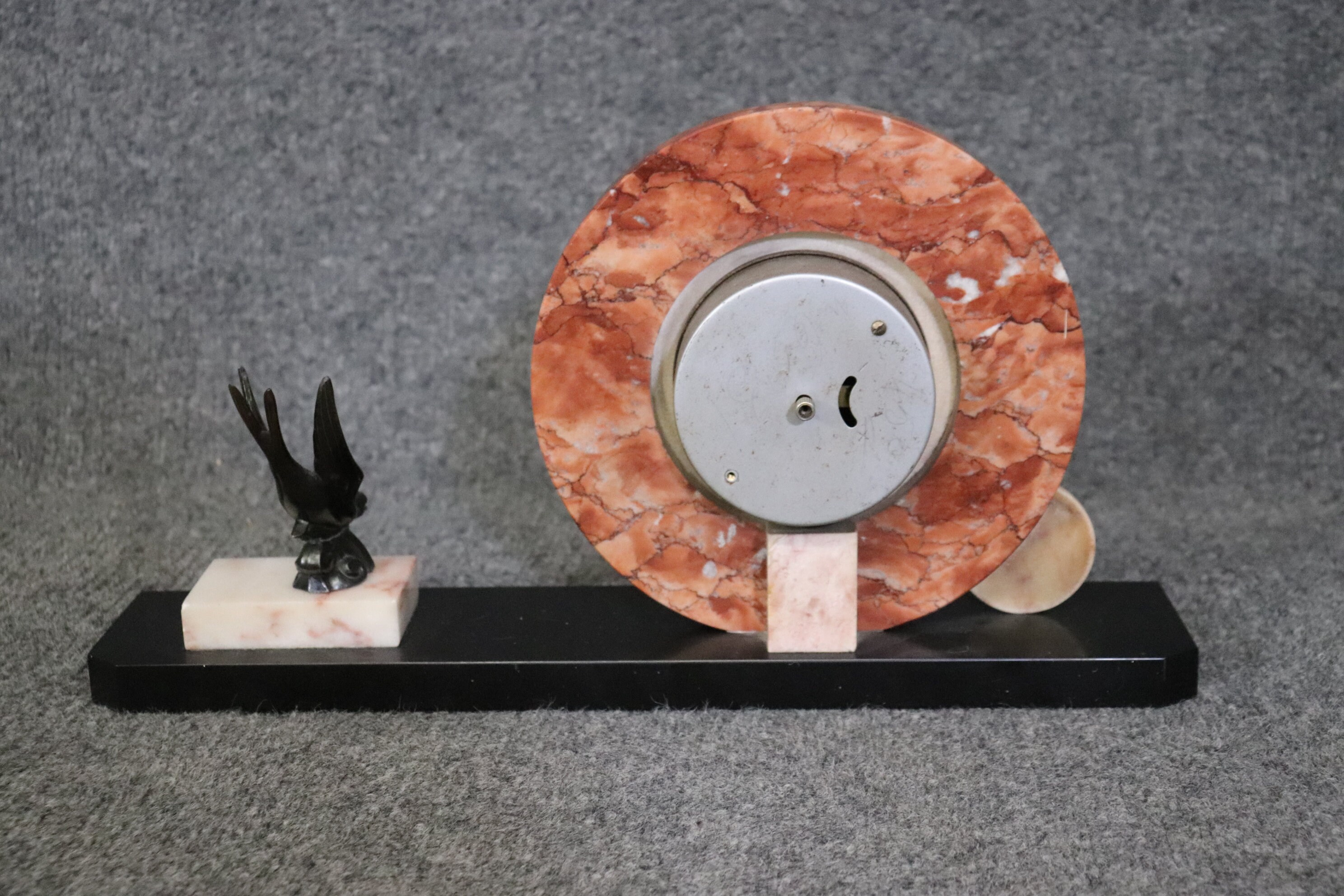Vintage Art Deco Marble and Alabaster Mantle Clock, MCM, MCM Decor, MCM ...