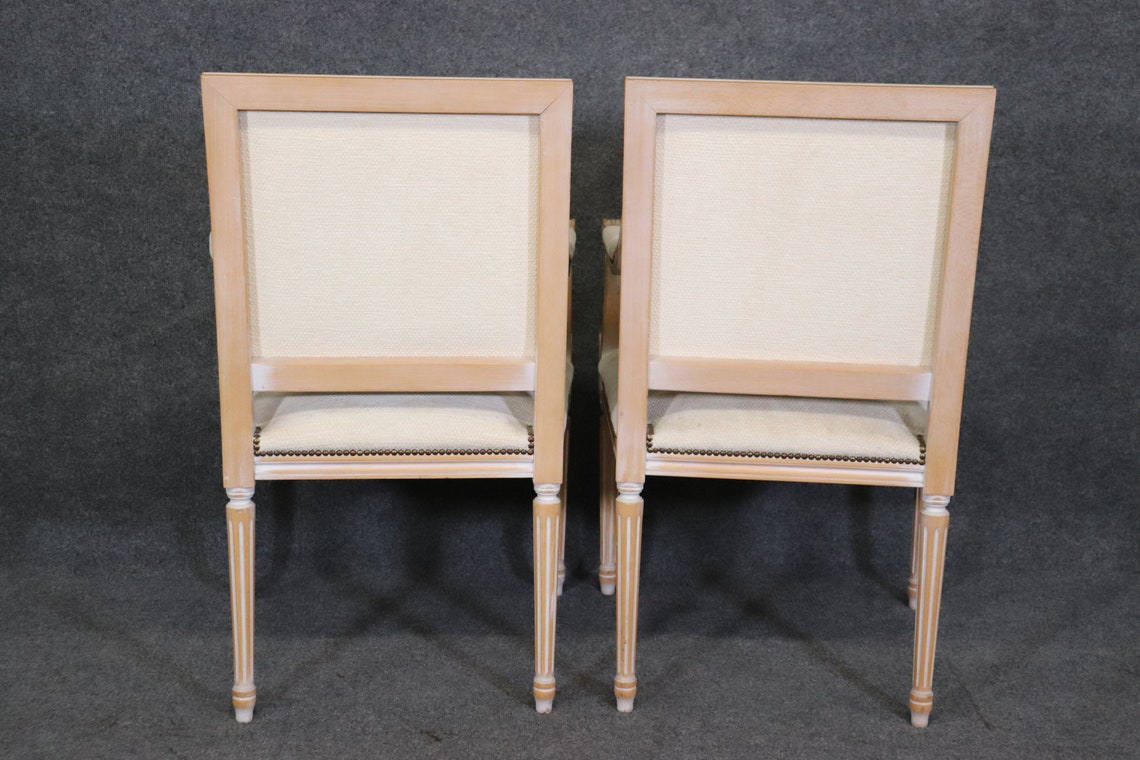 6 Louis XVI Style Paint Decorated Dining Room Chairs, Furniture, Side ...