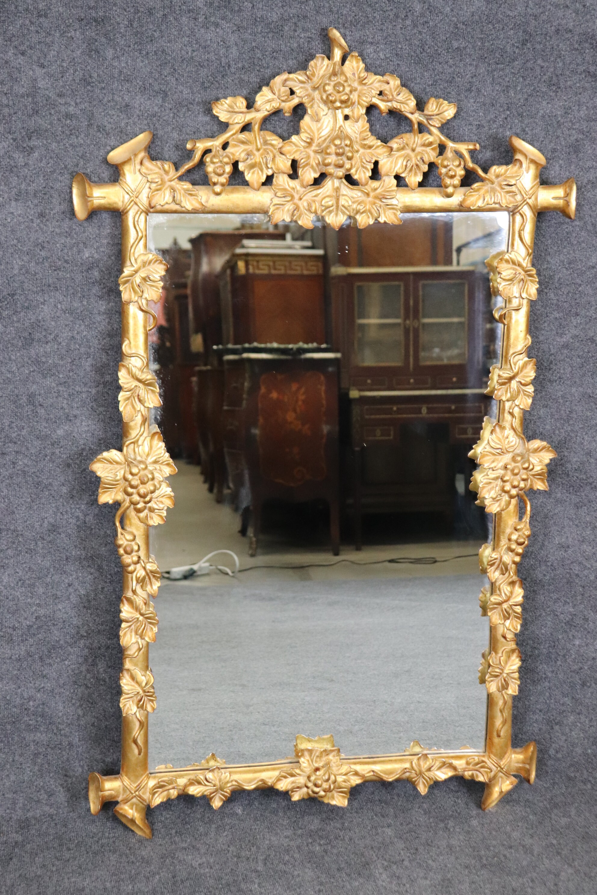 Vintage Pair of Hollywood Regency Gold Gilt Carved Floral Mirrors, Wall ...