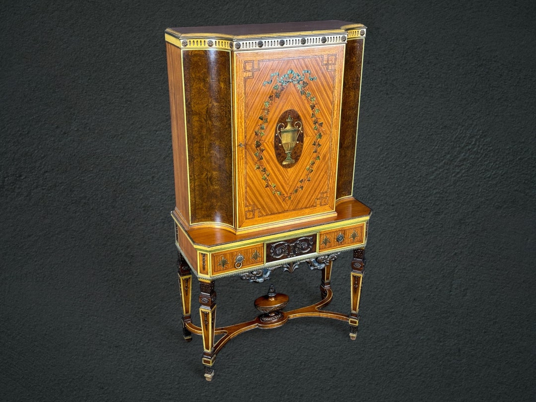 Vintage English Adams Style Paint Decorated Cabinet, China Cabinet ...