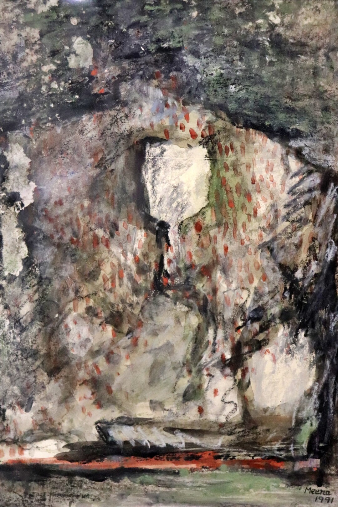 Vintage Framed Signed Meera Devidayal (indian, B. 1947) Untitled ...