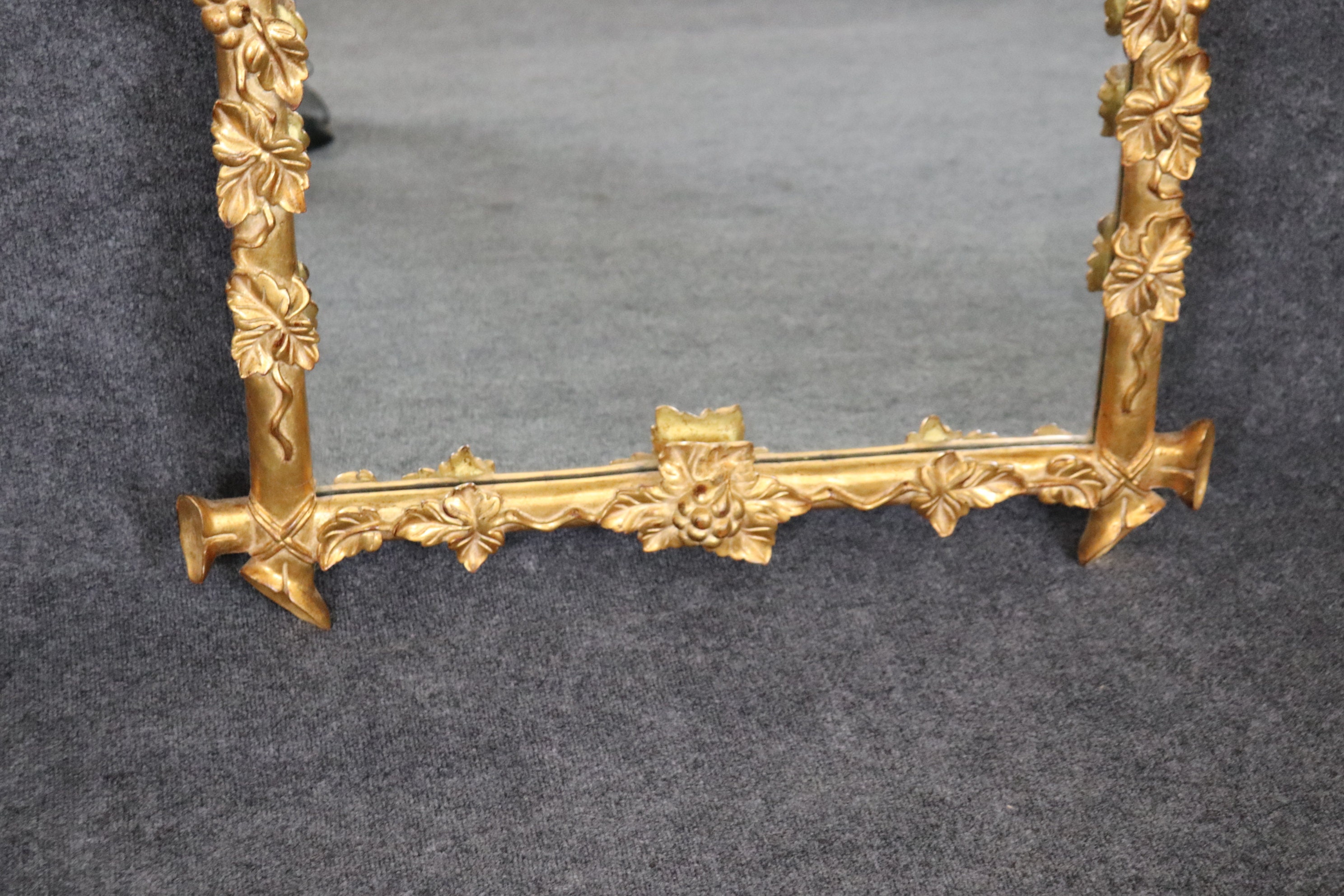 Vintage Pair of Hollywood Regency Gold Gilt Carved Floral Mirrors, Wall ...