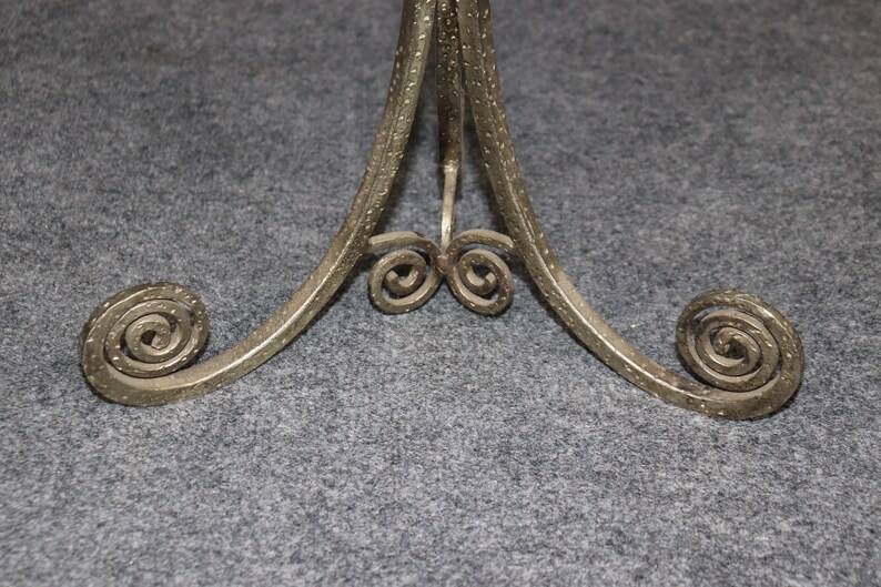 Oscar Bach Style Art Deco Metal Granite Top End Table, Side Table ...