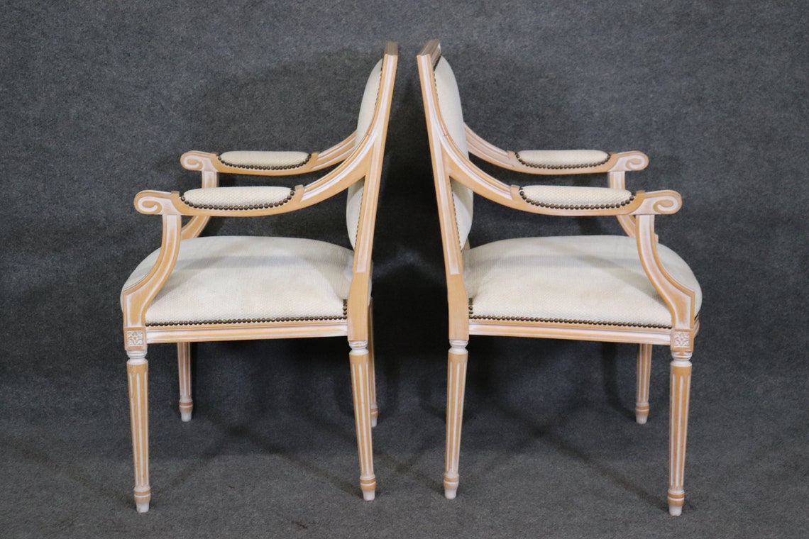 6 Louis XVI Style Paint Decorated Dining Room Chairs, Furniture, Side ...