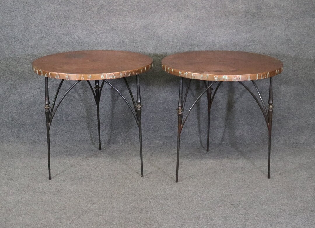 Pair of Directoire Regency Style Copper Top End Tables - Etsy