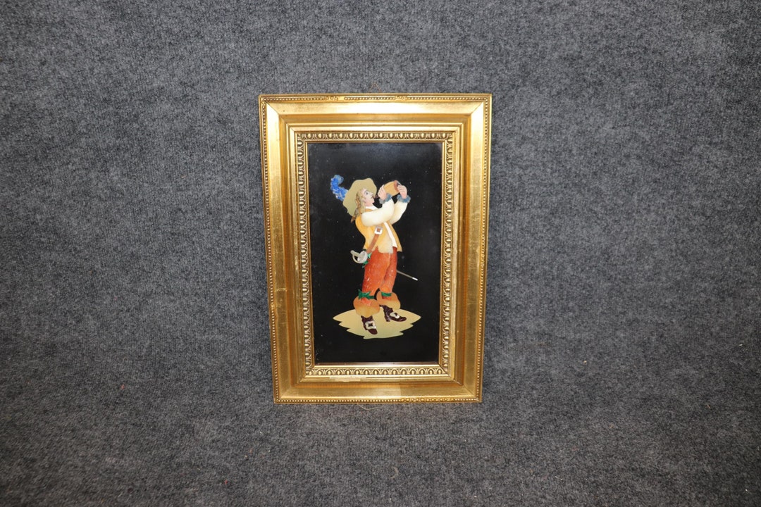 Antique Italian Pietra Dura Plaque: Spaniard Portrait, Gilt Frame - Etsy