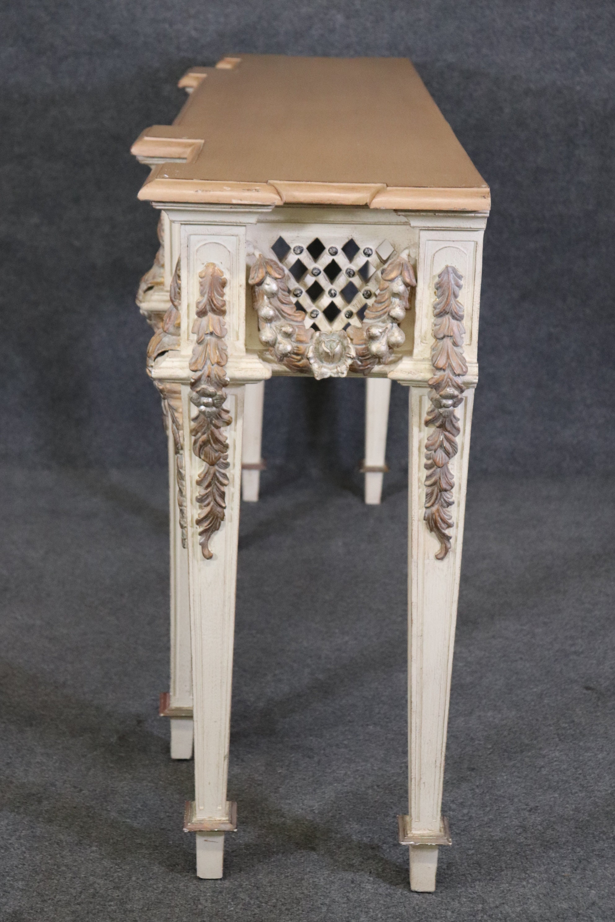 Louis XVI Style White Distressed Painted Console Table - Etsy