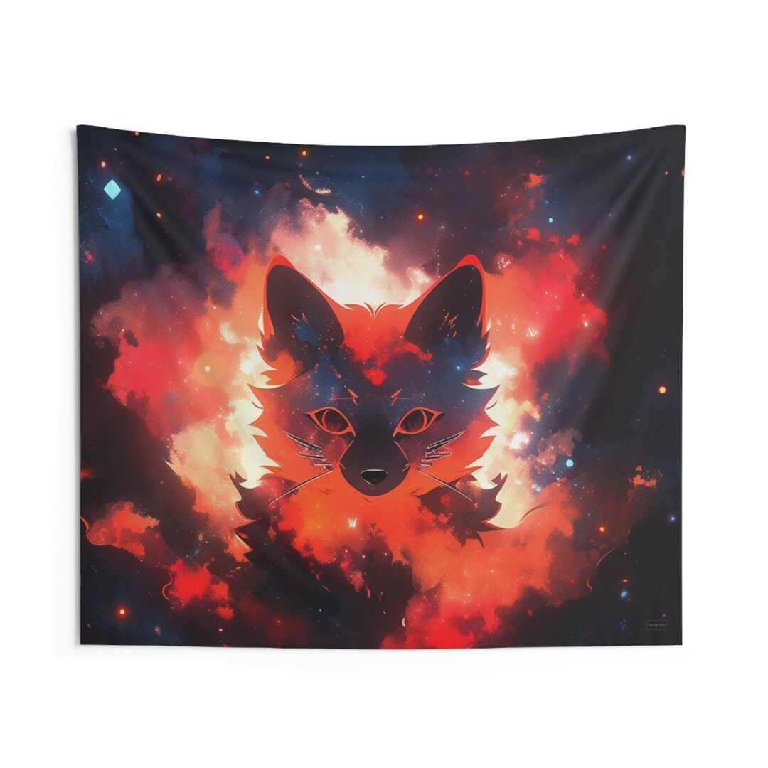 Fox Baby Galaxy Pattern Indoor Wall Tapestry - Etsy UK
